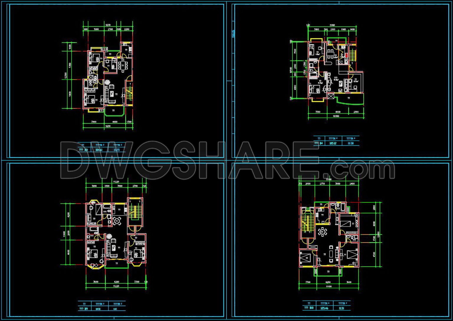 252. Free Download of CAD Drawings for Sample Apartment Floor Plans