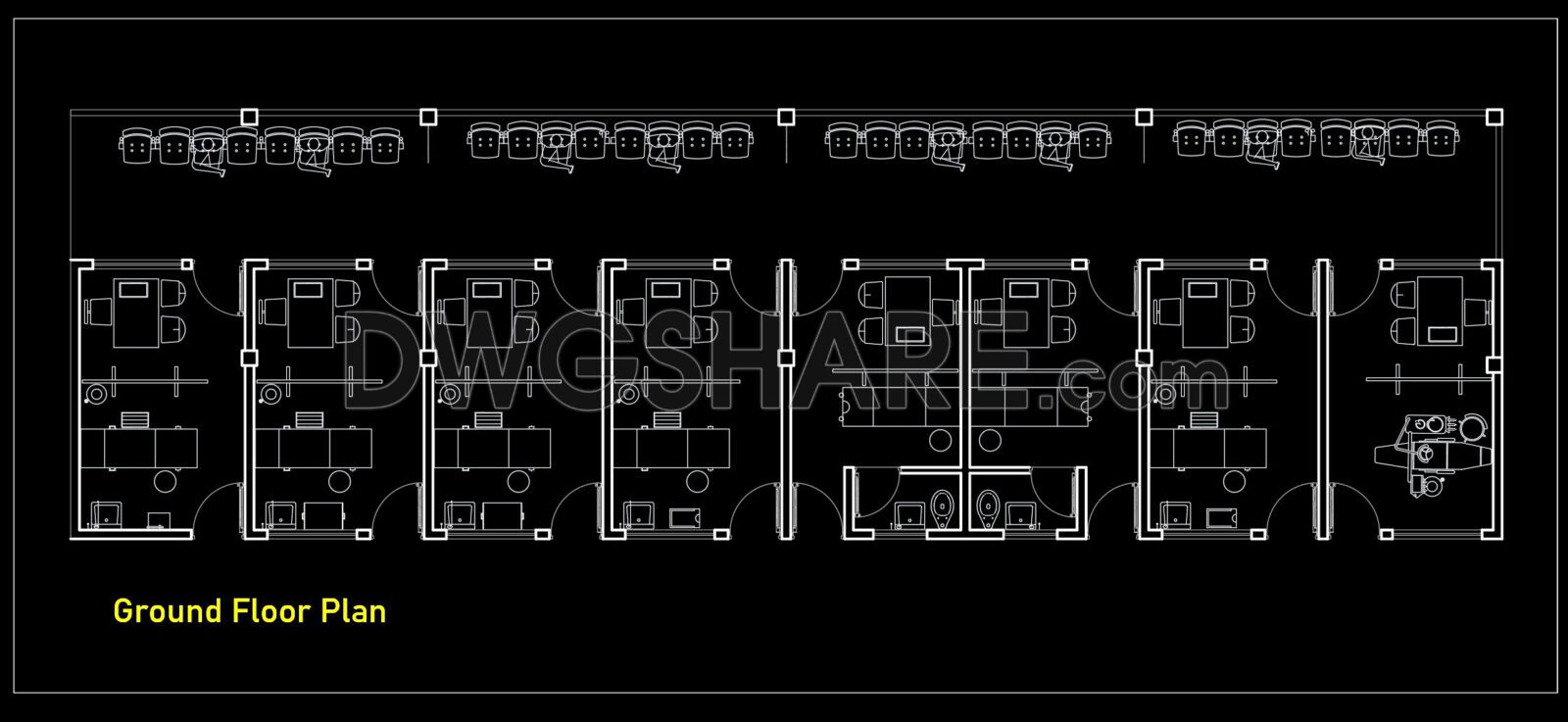 29. Free Download of CAD Drawings – Layout of a Physiotherapy Clinic Center