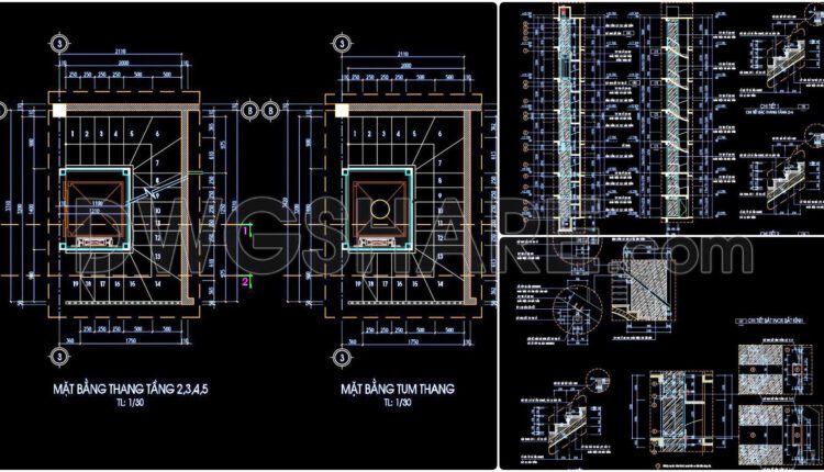 291. Free Download Of Detailed Drawings For Elevator And Staircase In ...
