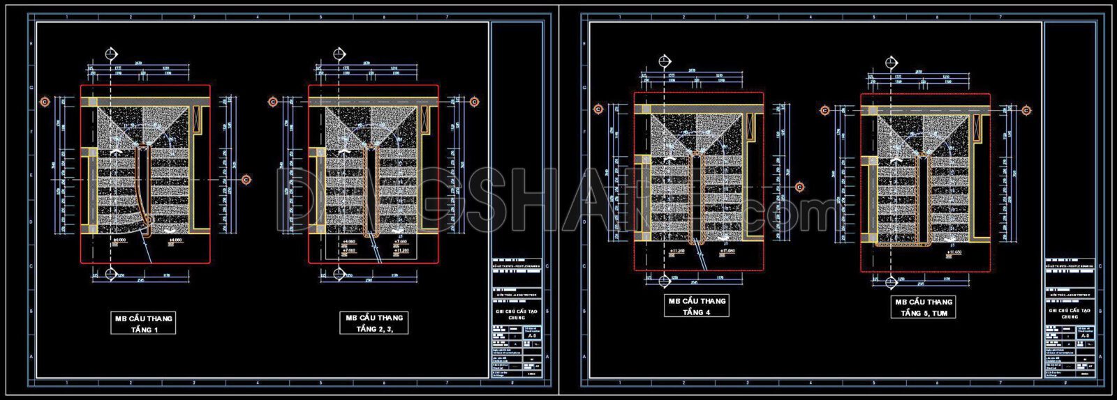 295. Free Download of CAD Detail Drawings for Residential Staircases ...