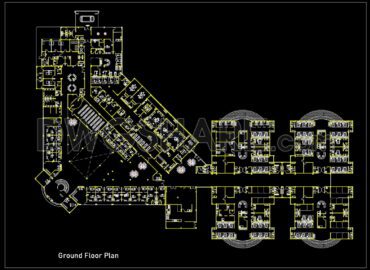 32. Free Download - CAD Ground Floor Plan of New Hospital