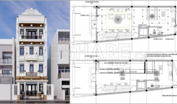 University Center Layout Plan and Elevation AutoCAD File DWG