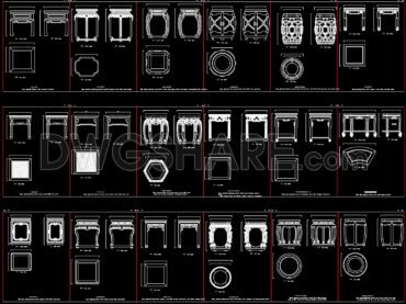 346. Free CAD Blocks – Chinese Antique Stools & Tables Collection