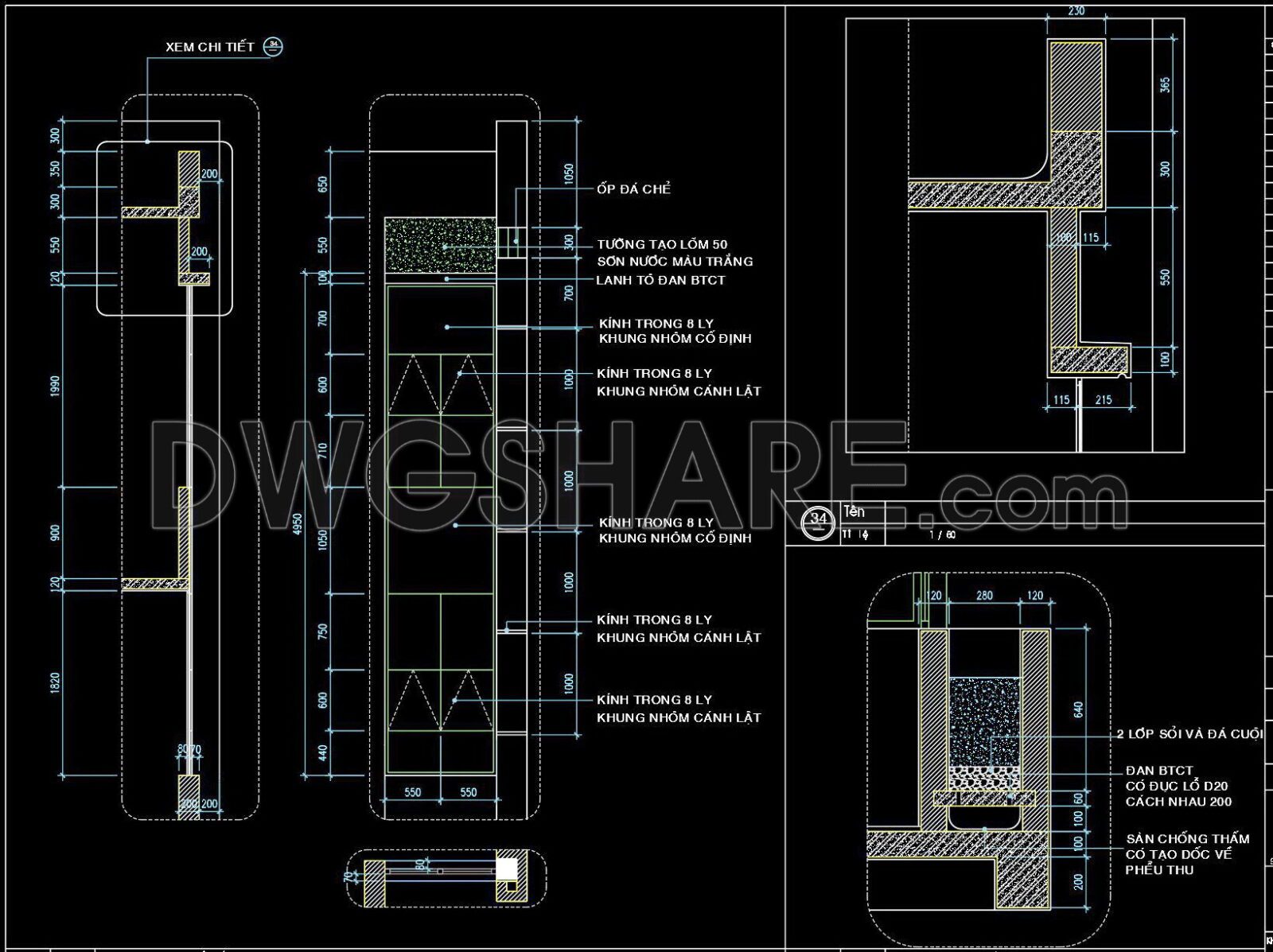 397. Free Download of Detailed CAD Drawing of Roof Drainage Gutter ...