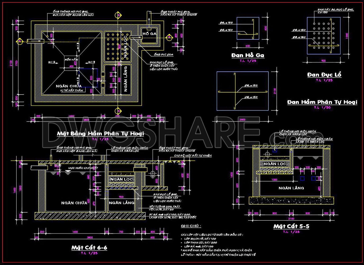 402. Free download of detailed architectural CAD drawings, septic tank ...