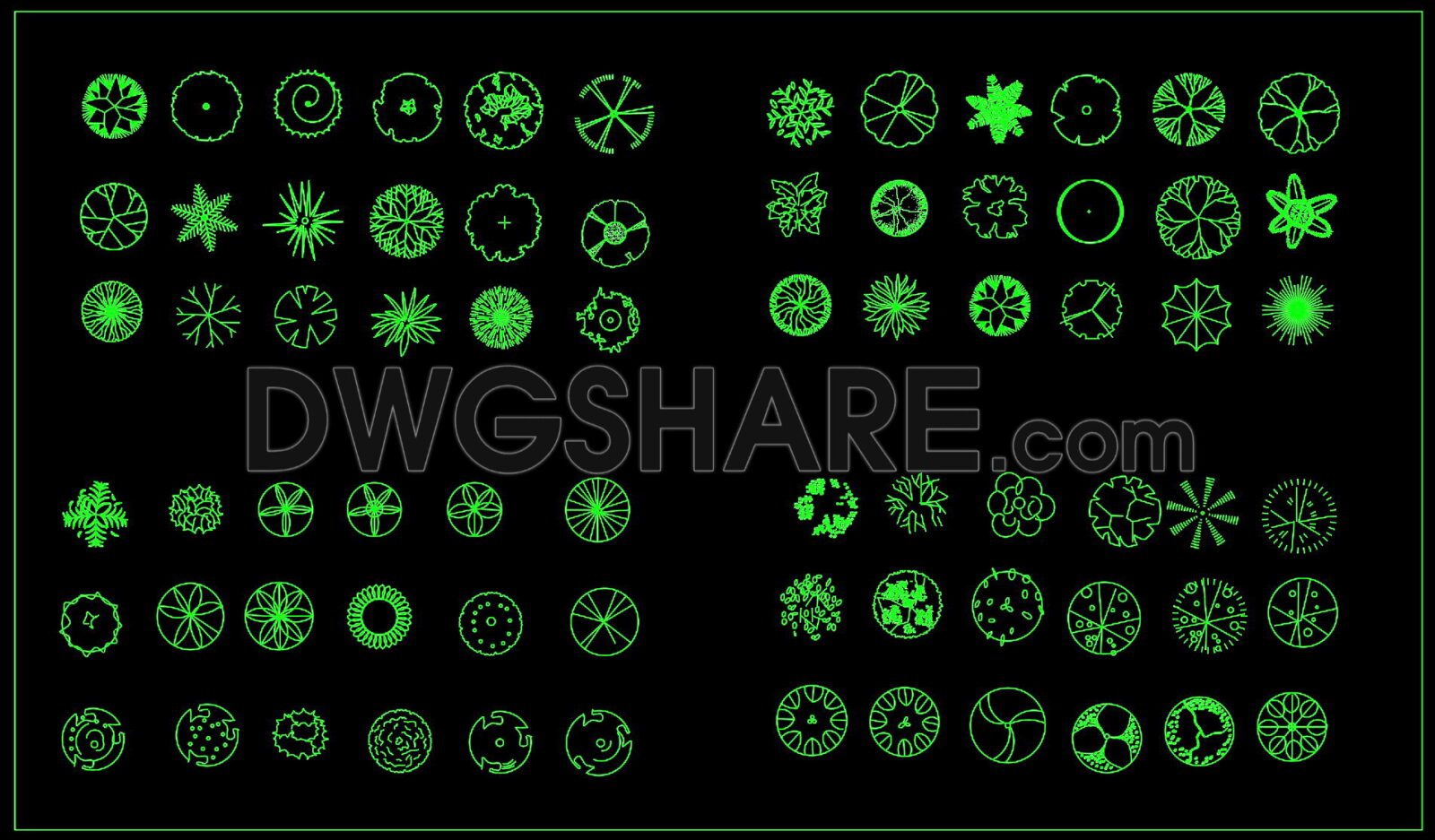 42. Trees AutoCAD blocks free download