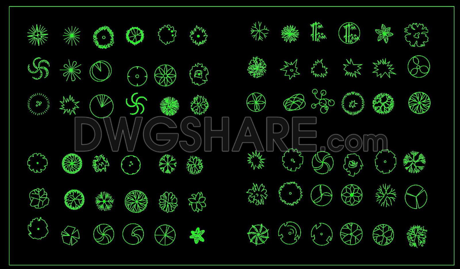 43. Trees AutoCAD blocks free download