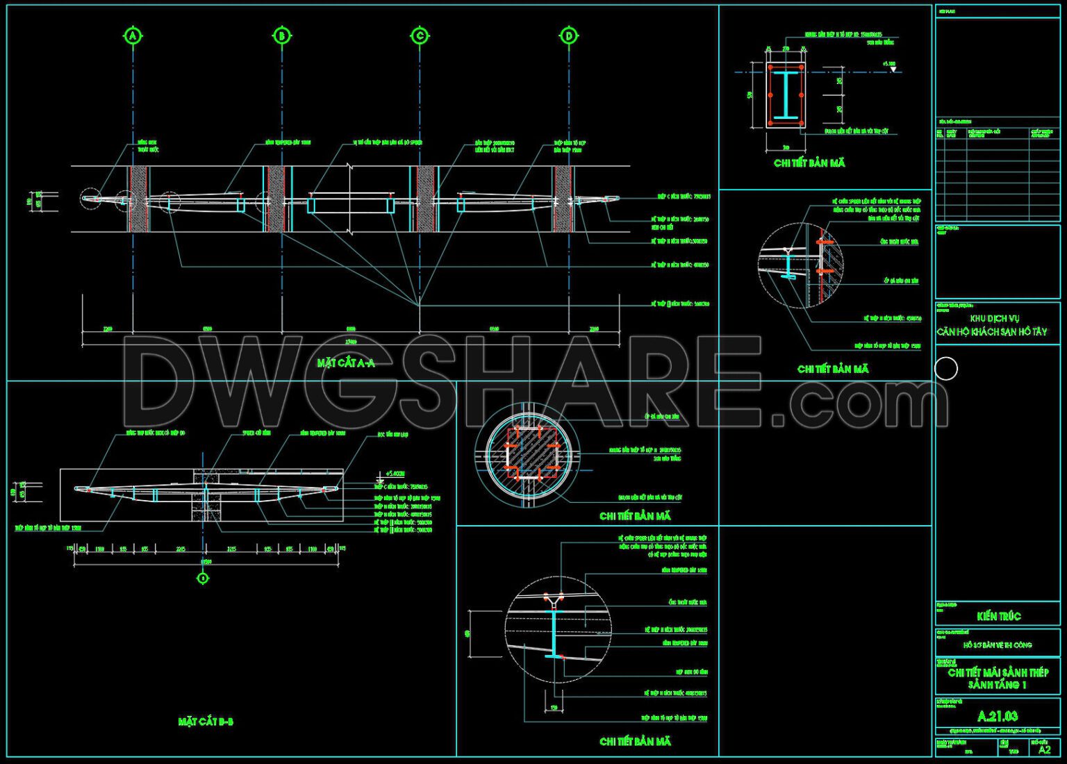 549. Free Detailed CAD Drawing - Steel and Glass Canopy Structure