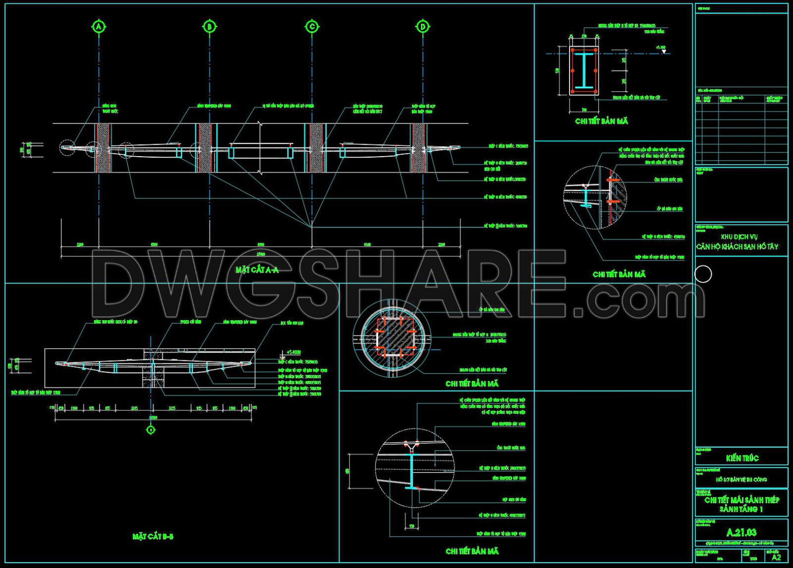 549. Free Detailed CAD Drawing - Steel and Glass Canopy Structure