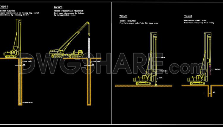 607. Free Dwg Cad Template For Bored Pile Construction Method (2 ...