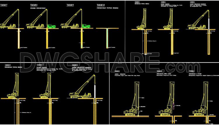 607. Free Dwg Cad Template For Bored Pile Construction Method - Free ...