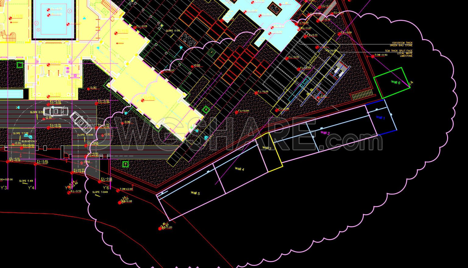 608. Download Free CAD Drawing of Boundary Wall