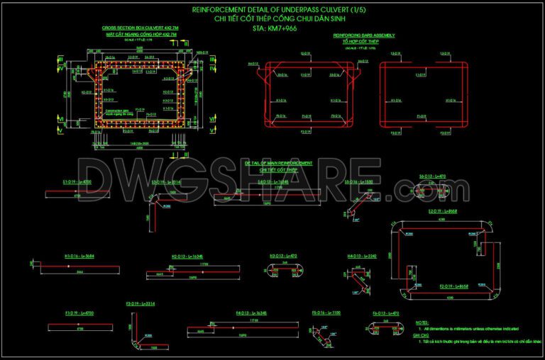 609. Download Free CAD File for Box Culvert Reinforcement Details