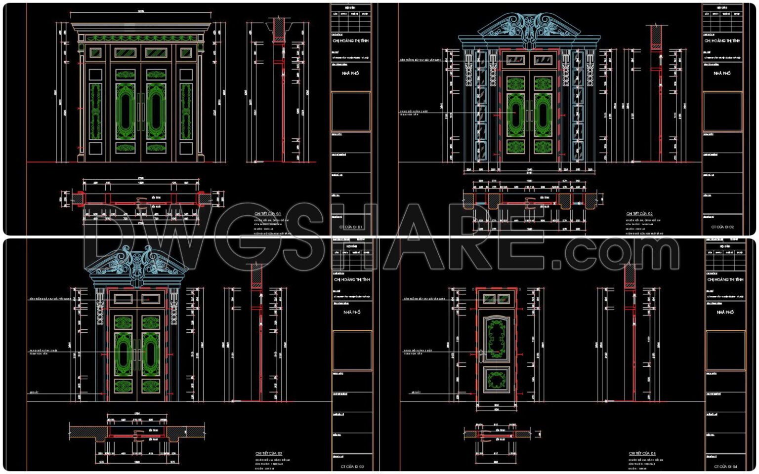 661. Detailed CAD Drawings Of Doors, Windows For Download