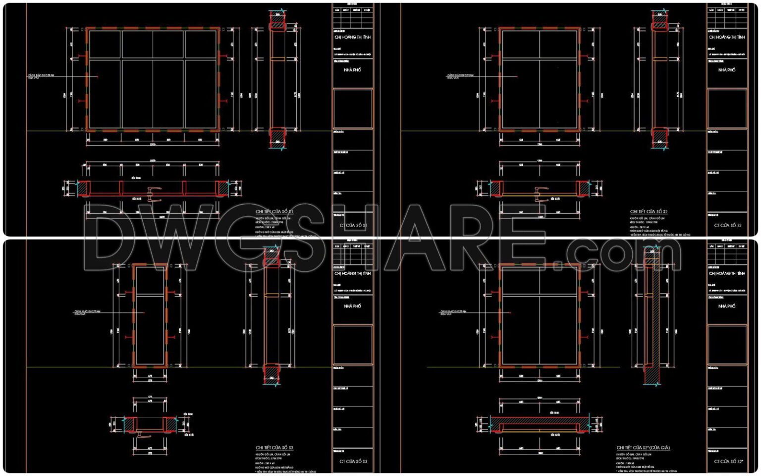 661. Detailed CAD Drawings Of Doors, Windows For Download