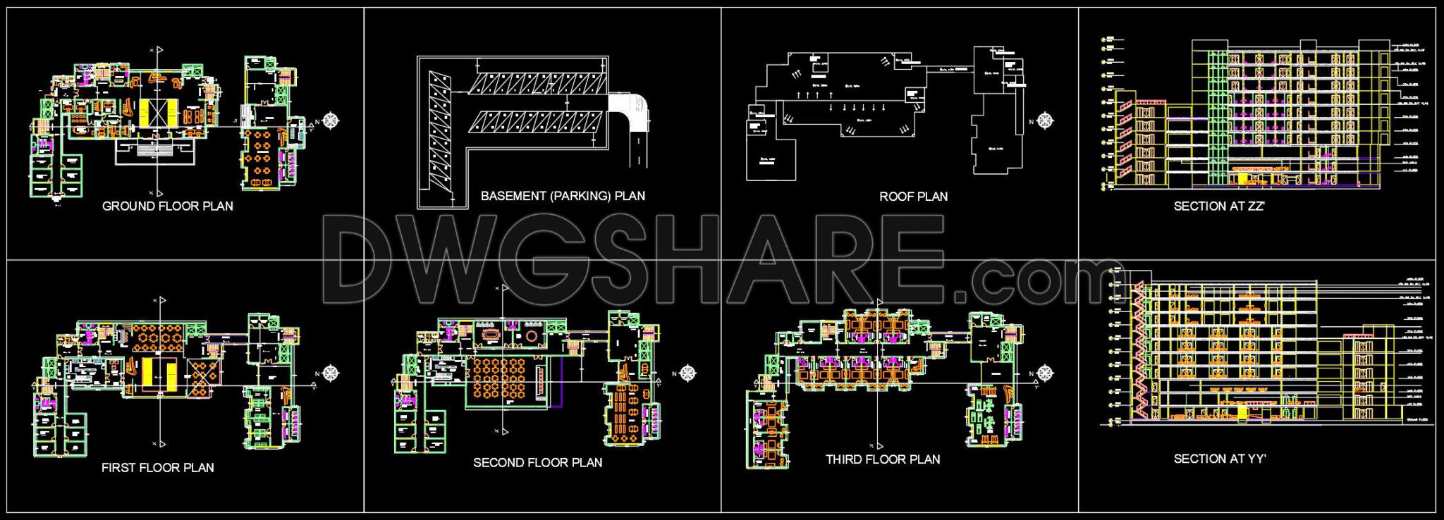 97. Free Download 5-Star Hotel Full CAD Drawings | Floor Plans ...