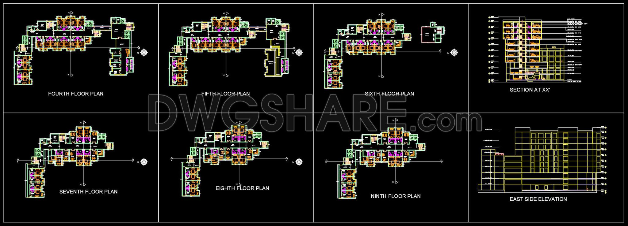 97. Free Download 5-Star Hotel Full CAD Drawings | Floor Plans ...