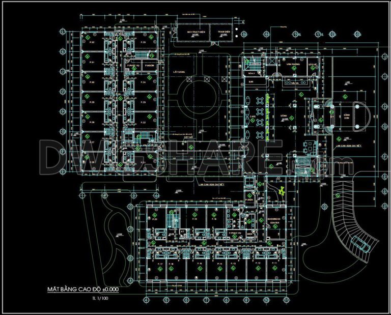 109. Download Free CAD Floor Plan of a 5-Star Hotel with a 1500m2 Area