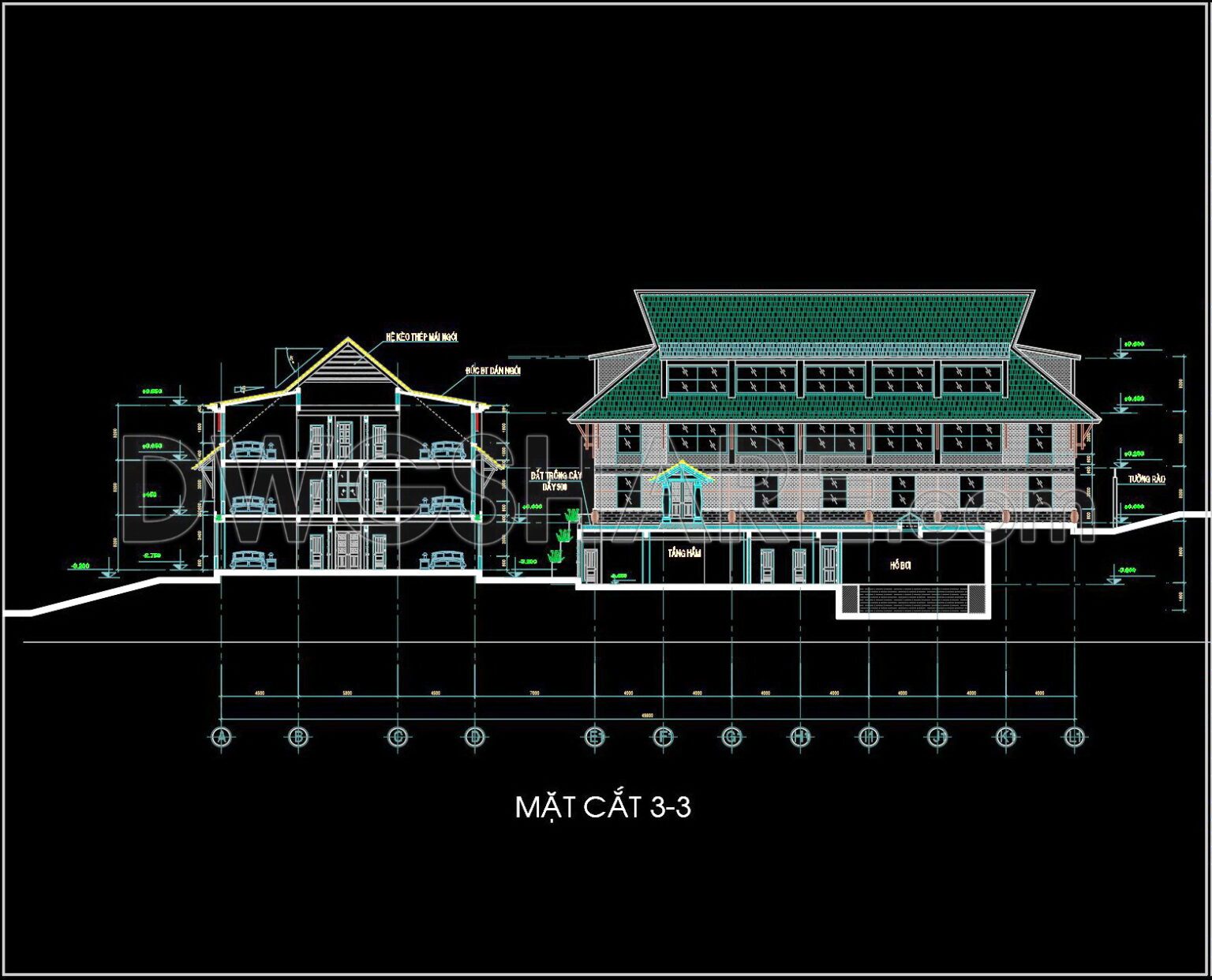 109. Download Free CAD Floor Plan of a 5-Star Hotel with a 1500m2 Area