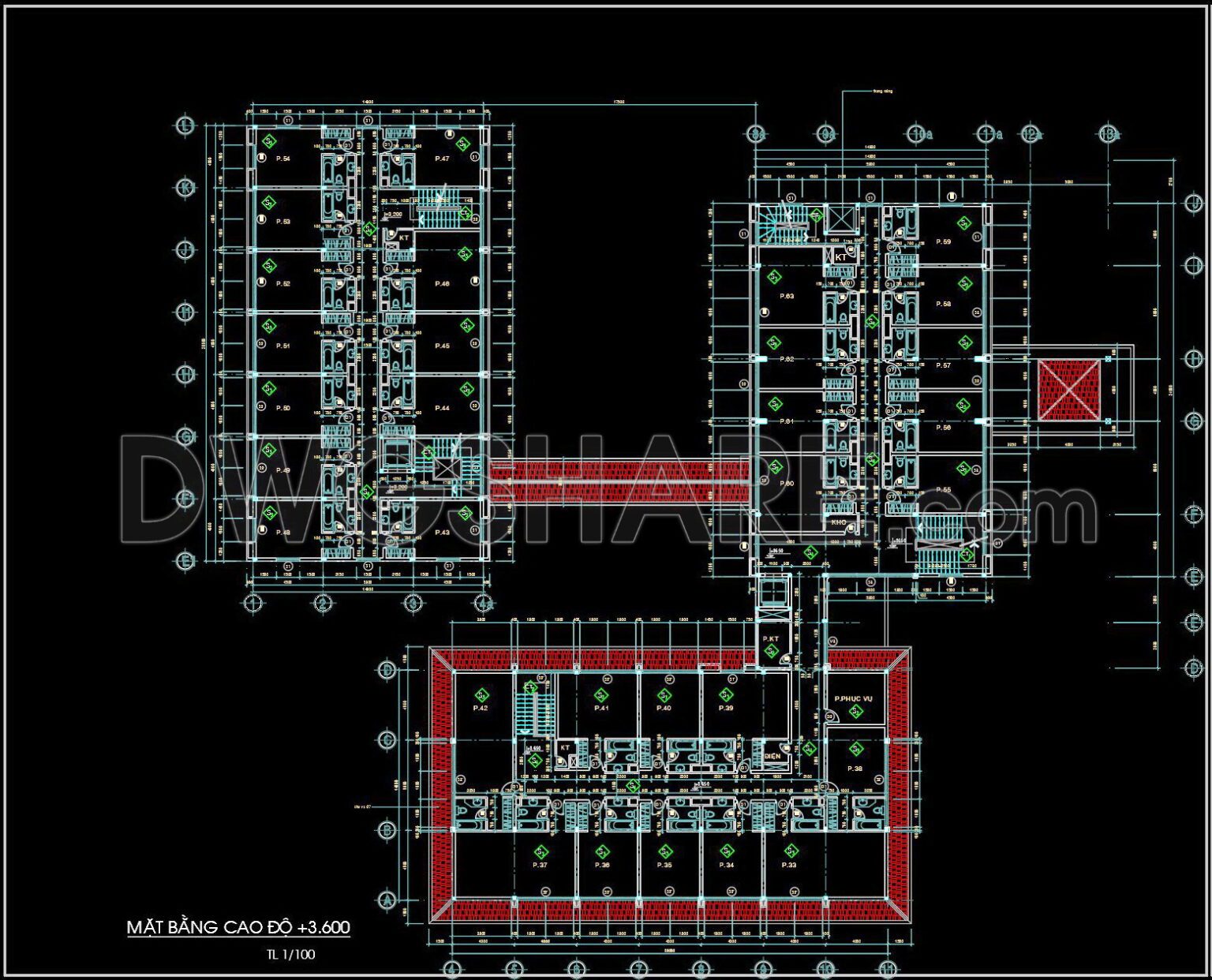 109. Download Free CAD Floor Plan of a 5-Star Hotel with a 1500m2 Area