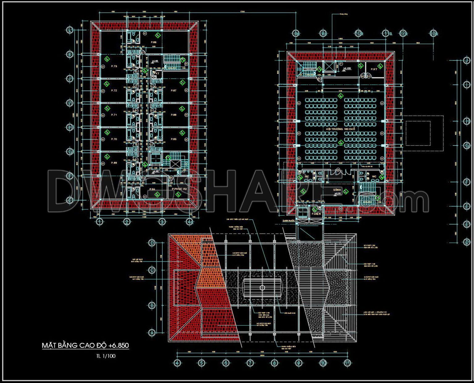 109. Download Free CAD Floor Plan of a 5-Star Hotel with a 1500m2 Area