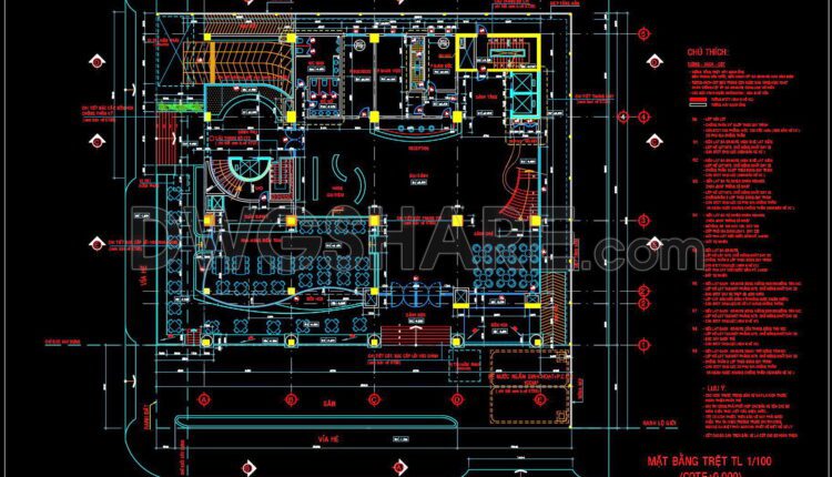110. Download Free Cad Floor Plan Of A 5-star Hotel With A 2600m2 Area ...