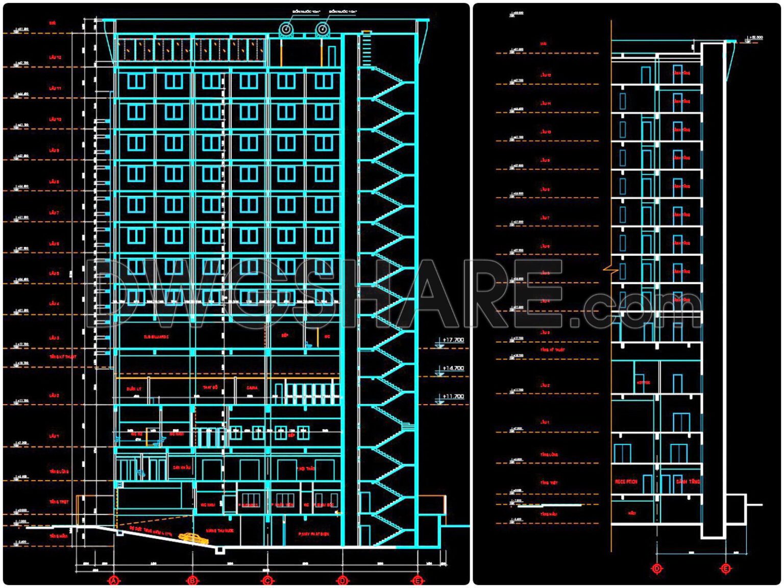 110. Download Free CAD Floor Plan of a 5-Star Hotel with a 2600m2 Area