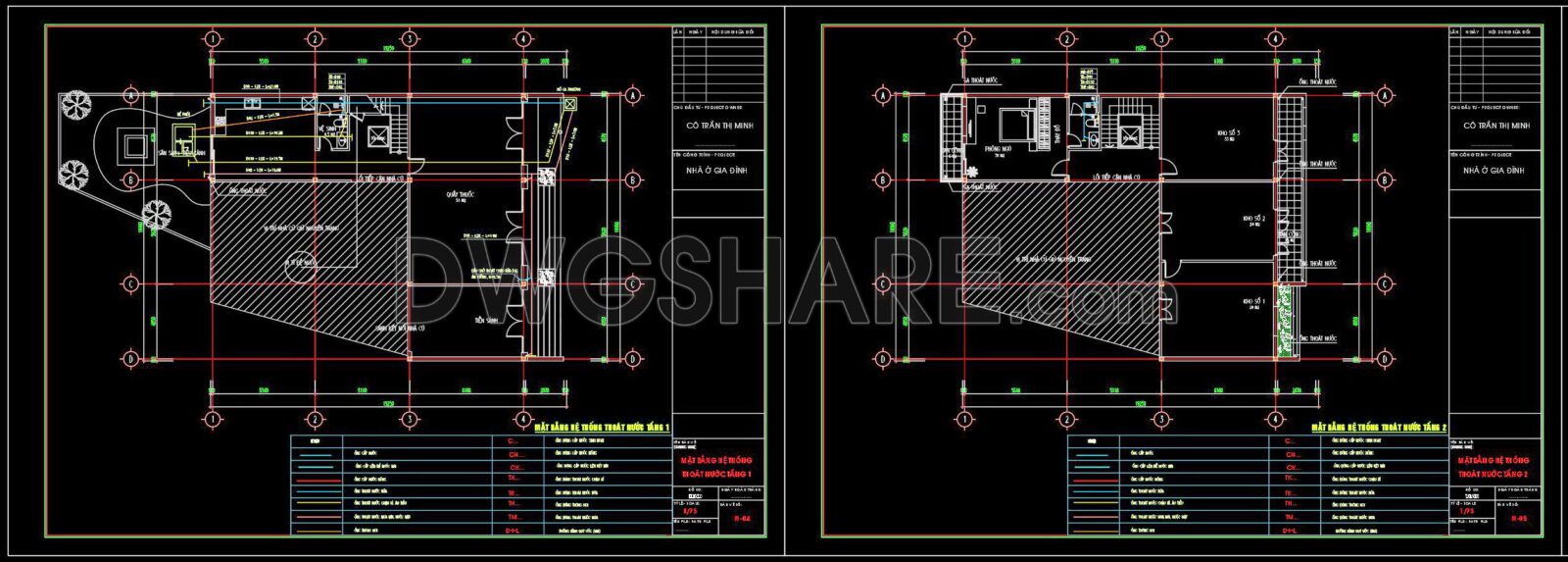 119. CAD drawings detailing the design of water supply and drainage ...