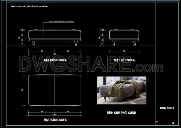 12. Free CAD Drawing Modern Sectional Sofa