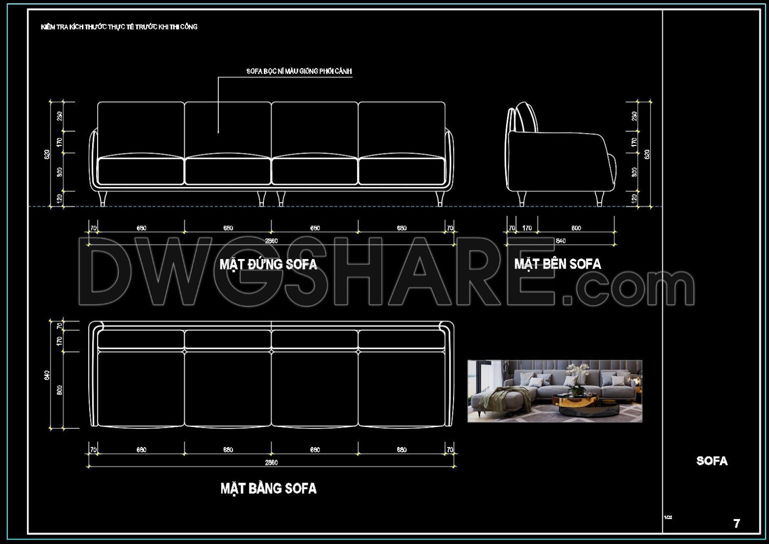12. Free CAD Drawing Modern Sectional Sofa