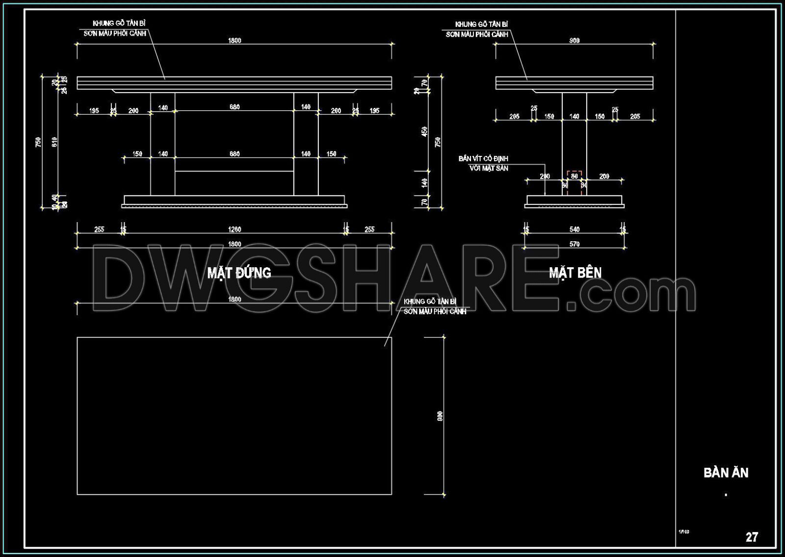 130. Free CAD Drawing Modern Dining Table Design