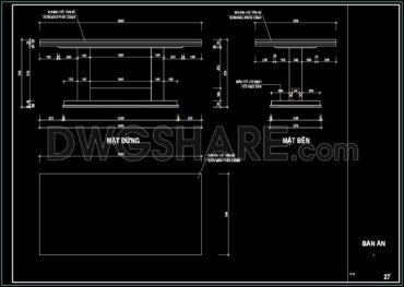 130. Free CAD Drawing Modern Dining Table Design