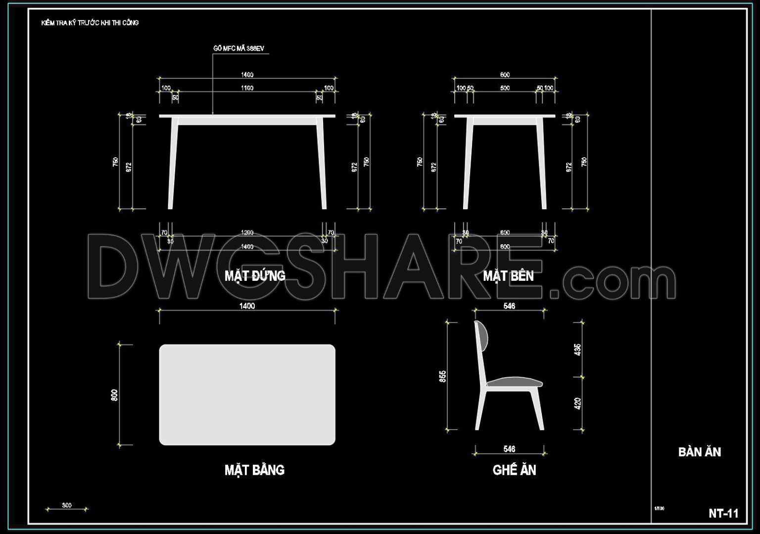 134. Free CAD Drawing Modern Dining Table Design