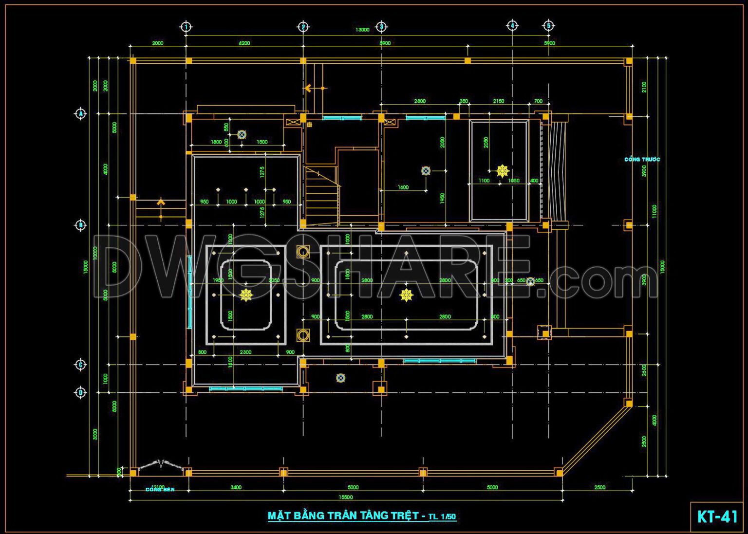 177. Free Download Detailed CAD drawings for the ceiling layout design ...