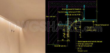 183. Free Curved Ceiling CAD Section & Lighting Details
