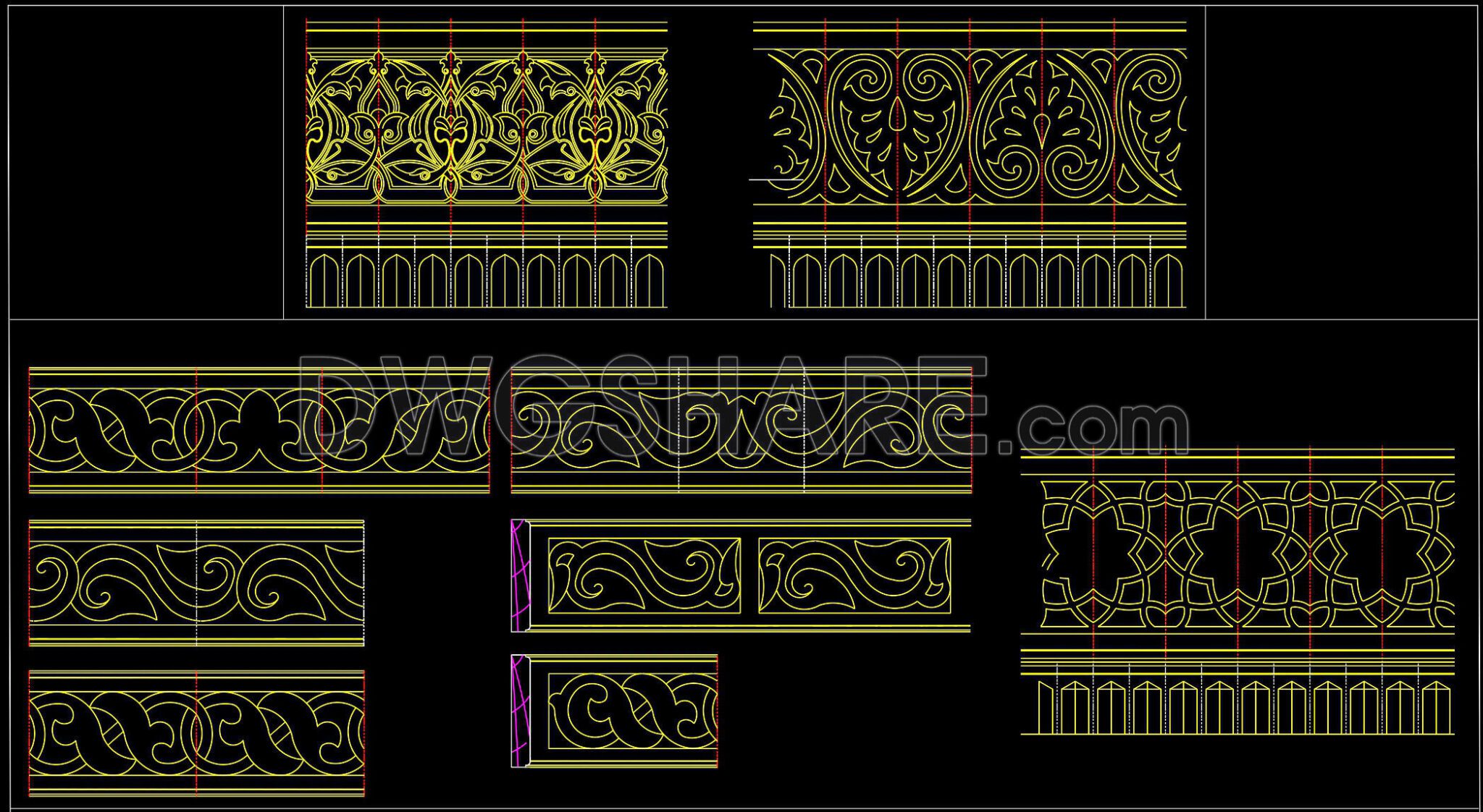 191. Free Download of Decorative Pattern Design CAD Blocks