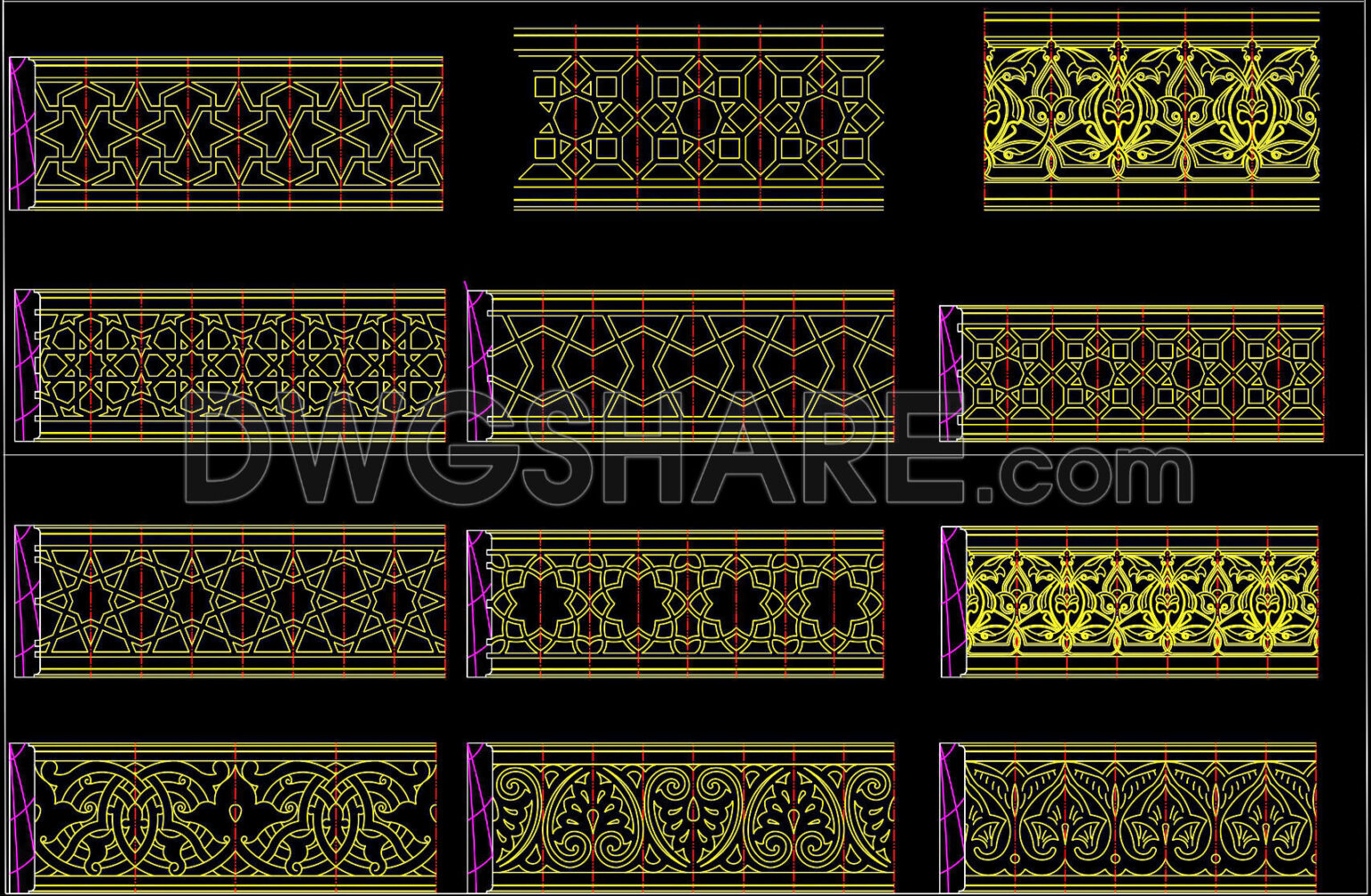 191. Free Download of Decorative Pattern Design CAD Blocks