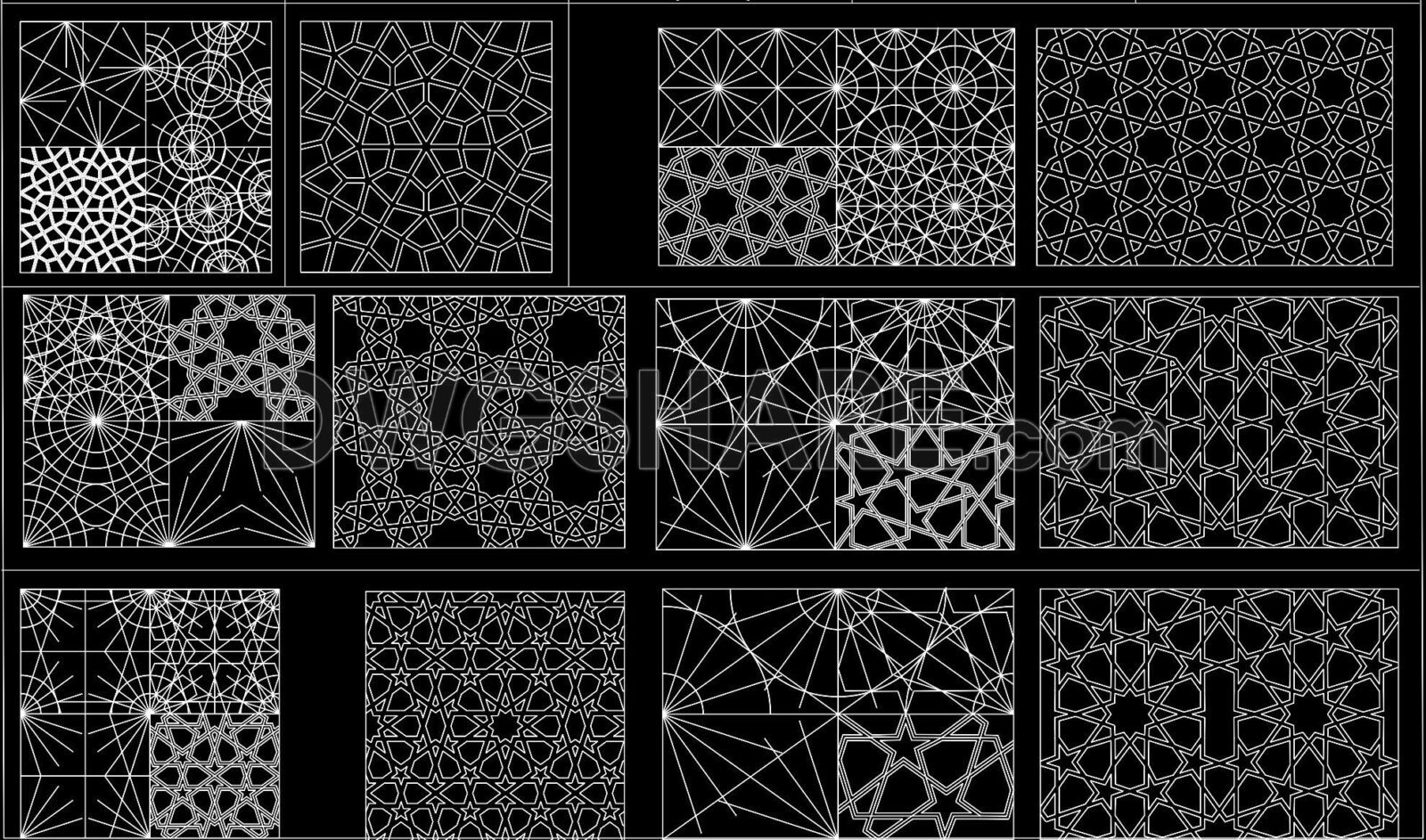 192. Free Download of Decorative Pattern Design CAD Blocks