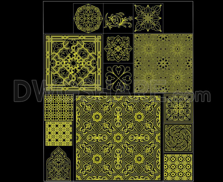 193. Free Download of Decorative Pattern Design CAD Blocks