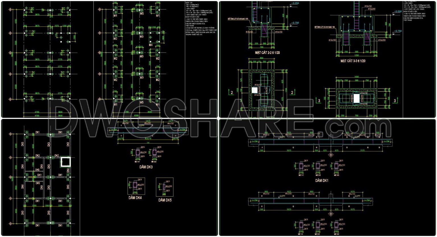 316. Download free CAD structural drawings for a 8.3m x 16m reinforced ...