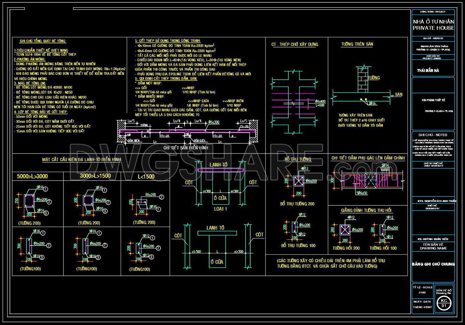 317. Download free CAD structural drawings for a 3.4m x 13m reinforced ...