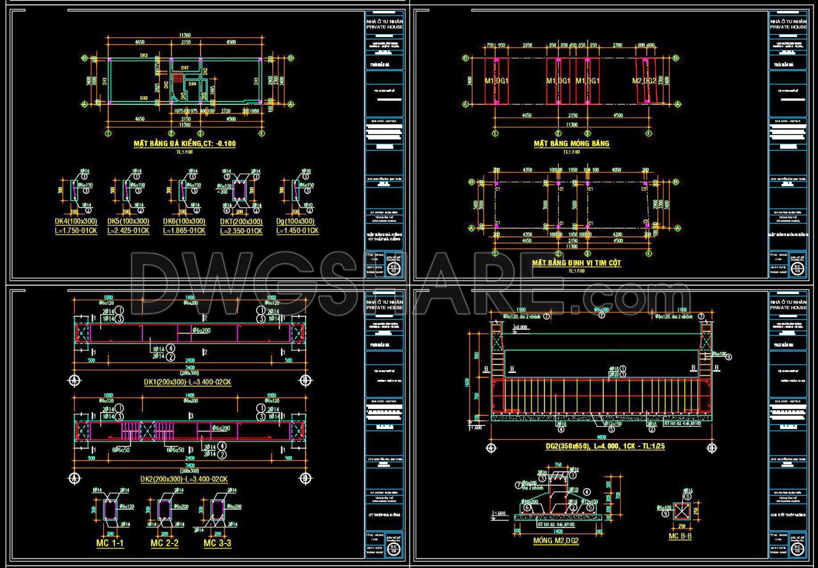 317. Download free CAD structural drawings for a 3.4m x 13m reinforced ...