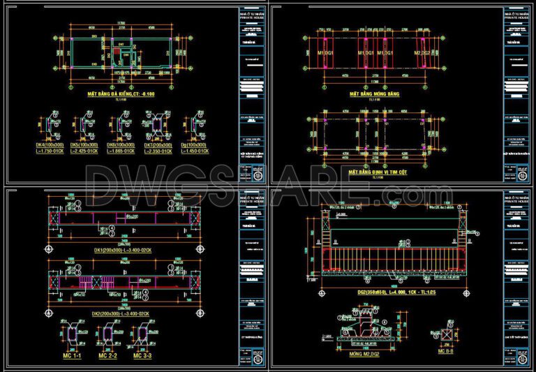 317. Download free CAD structural drawings for a 3.4m x 13m reinforced concrete townhouse ...