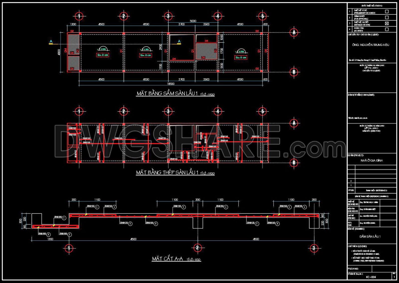 318. Download free CAD structural drawings for a 4m x 18.5m reinforced ...