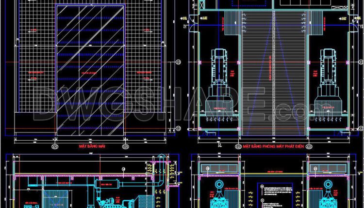 335. Detailed Generator Room Cad Drawing (floor Plan, Sections) Free ...