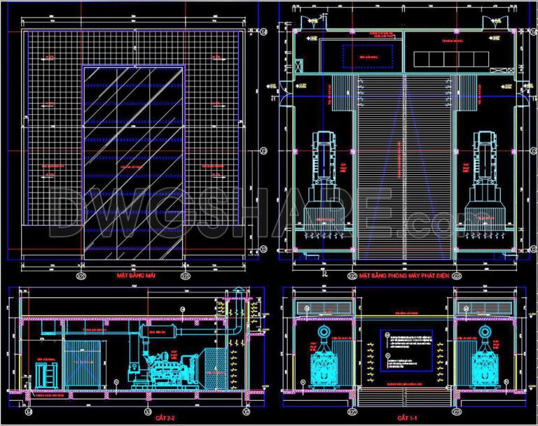 335. Detailed Generator Room CAD Drawing (Floor Plan, Sections) Free ...