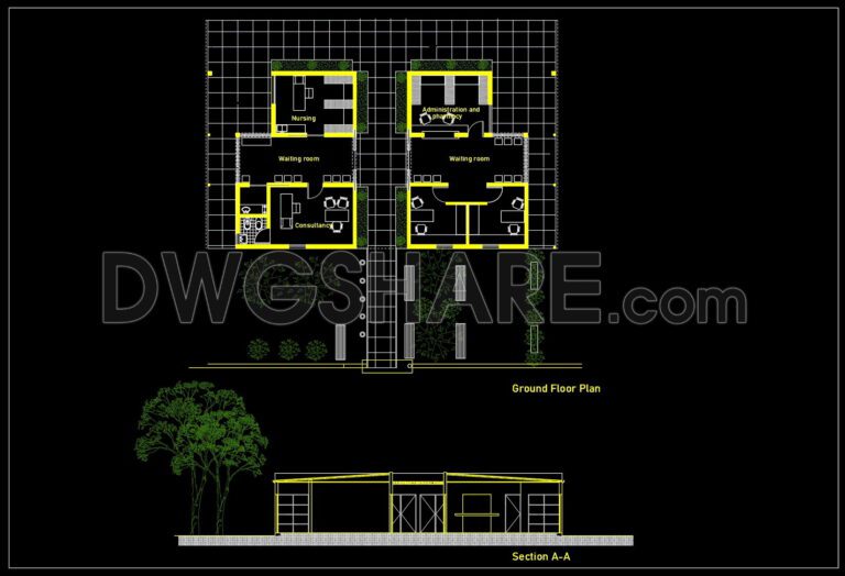 35. Modern Community Health Clinic Design Free CAD Download