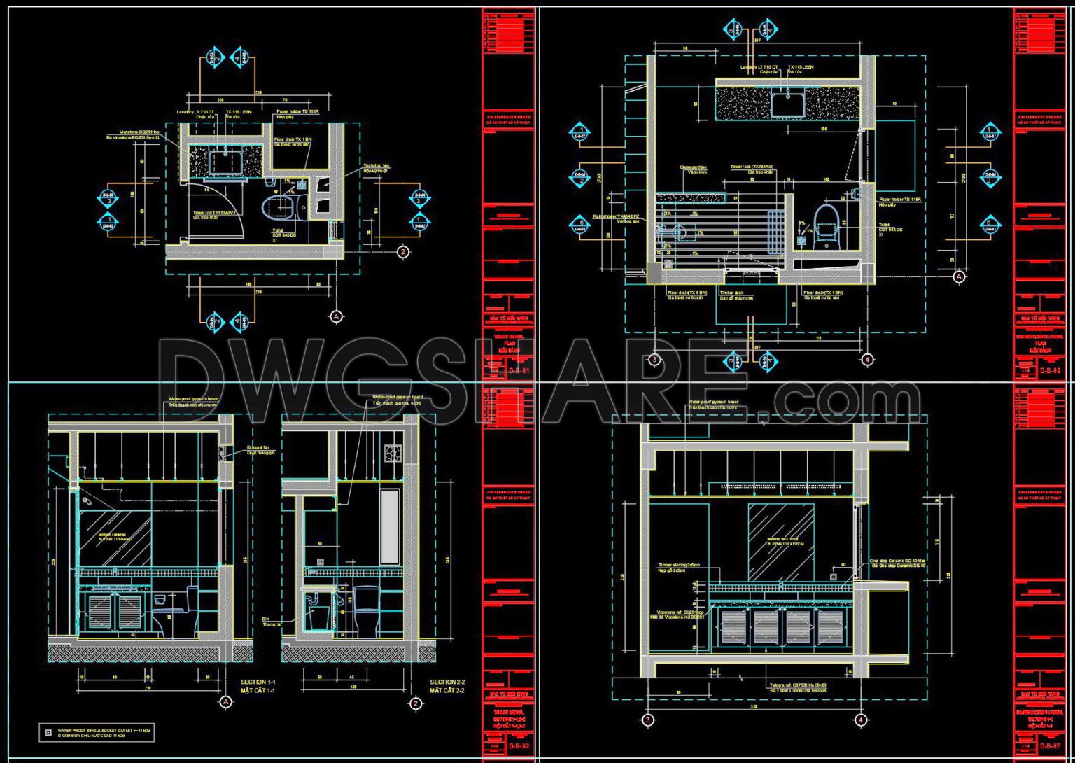 367. Free CAD Drawings of Toilets for Architectural and Construction ...