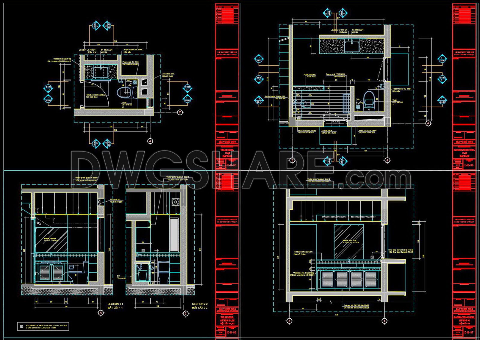 367. Free CAD Drawings of Toilets for Architectural and Construction ...