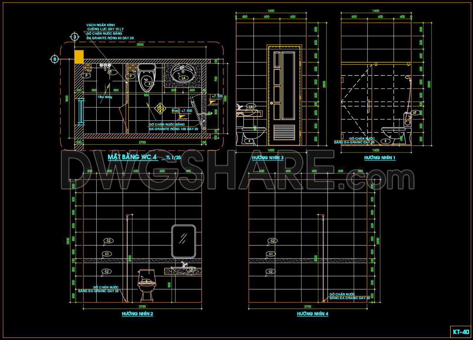 372. Free Bathroom CAD Details: WC Plans & Elevations Set